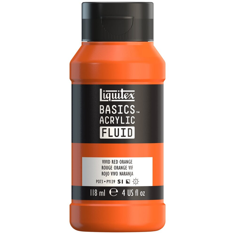 Basics Acrylic Fluid Color - Vivid Red Orange – Liquitex