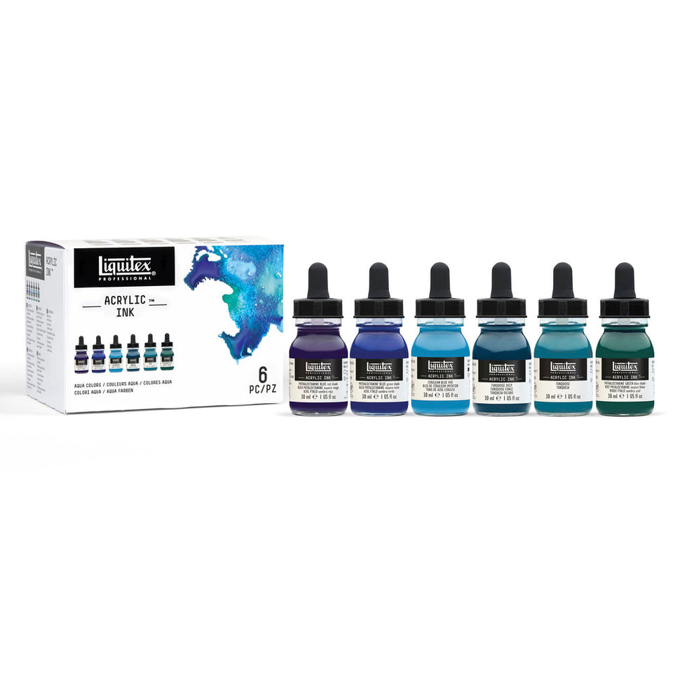 Acrylic Ink Set - 6x30ml - Aqua Colors – Liquitex