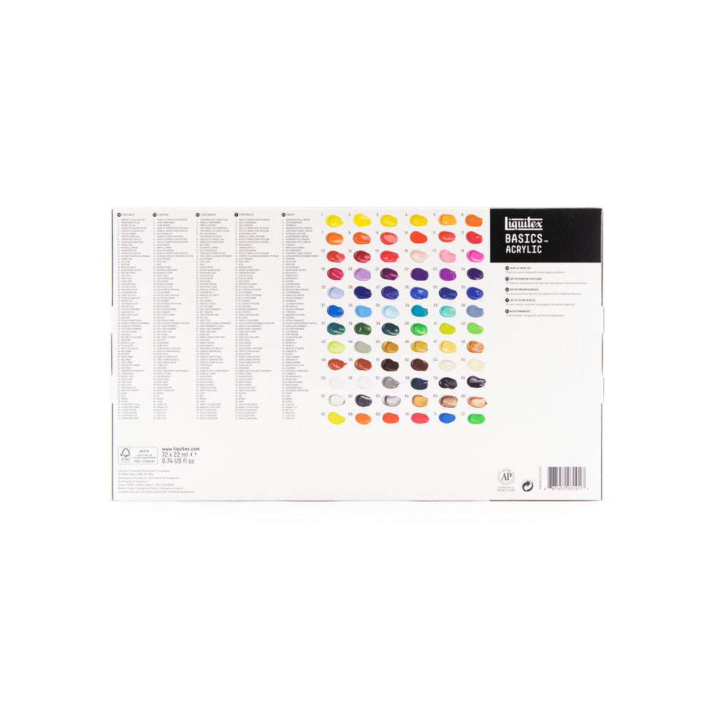 Basics Acrylic Set - 72x22ml - The Complete Range – Liquitex